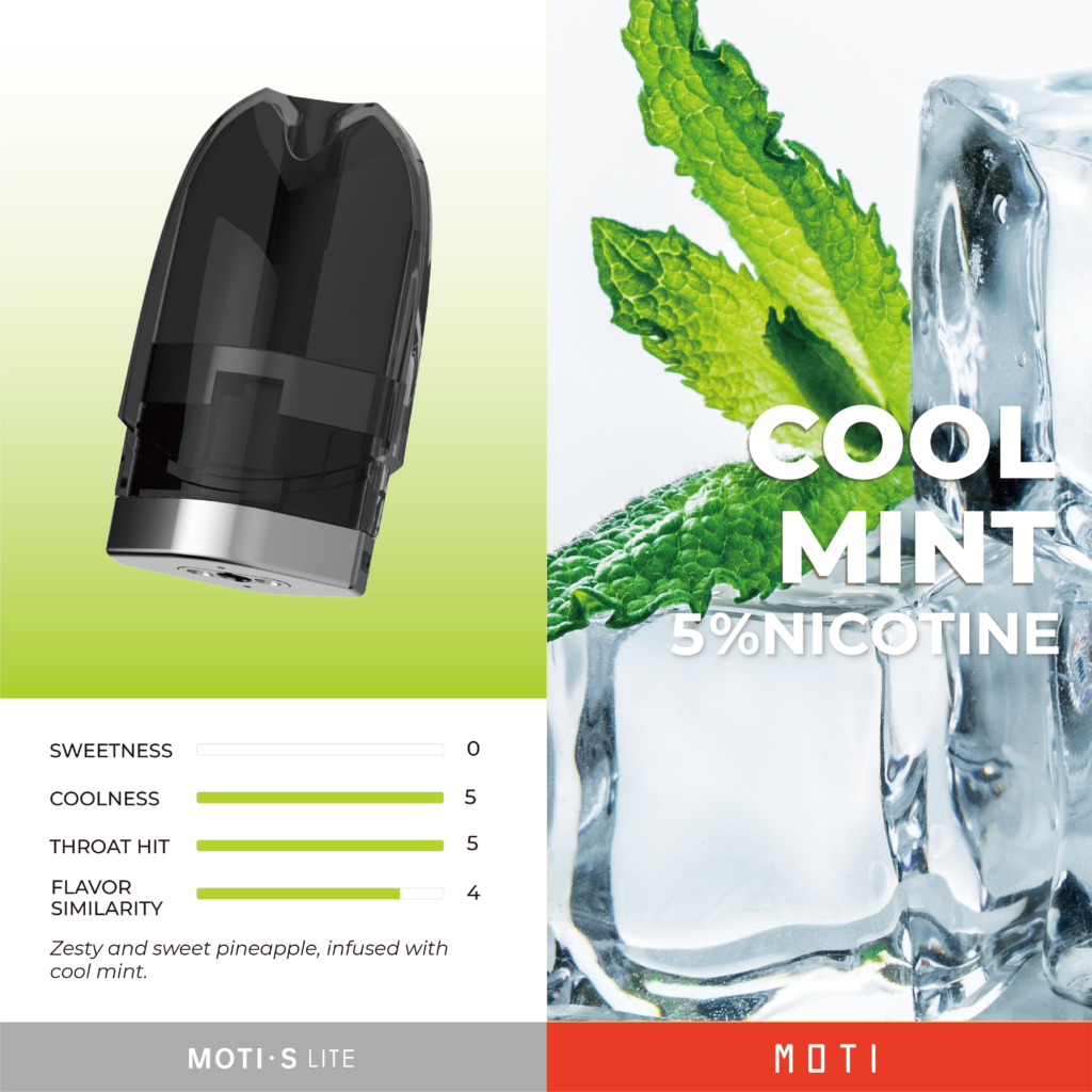 澳洲Moti S Lite烟弹Cool-Mint-凉凉薄荷冰 - RELX澳洲电子烟闪送