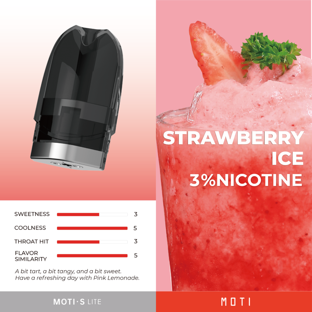 澳洲Moti S Lite烟弹Strawberry-Ice-寒冰草莓 - RELX澳洲电子烟闪送